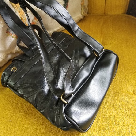Vintage | Bags | Vintage Mini Backpack In Black Leather | Poshmark